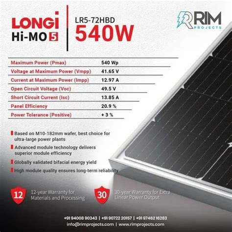 Longi 540W Bifacial Solar Modules At Rs 30 Watt Solar Panel In Kochi