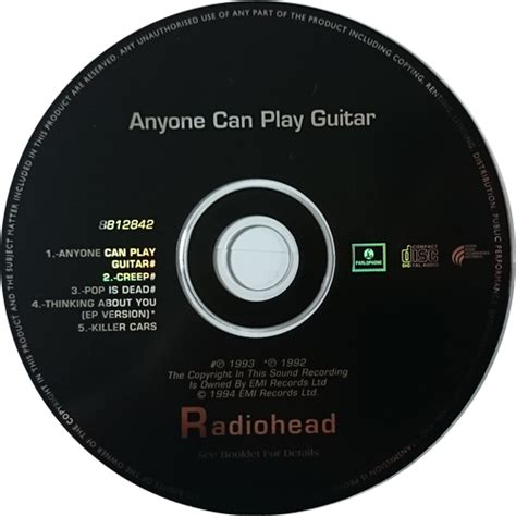 Radiohead Anyone Can Play Guitar Black Disc Australian CD Single CD5