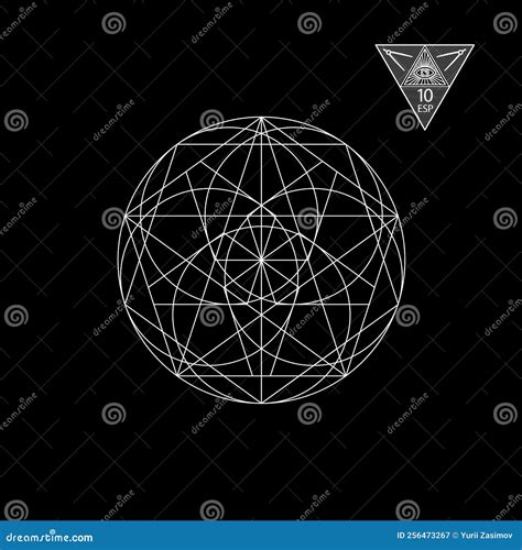 Sacred Geometry Vector Illustration Isolated On White Sacred Geometry