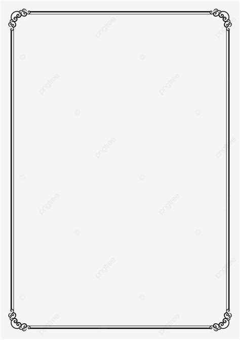 Ornement De Bordure De Format De Papier A4 Orné De Noir PNG Bordure