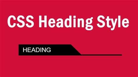 How To Style Heading Using Css PELAJARAN