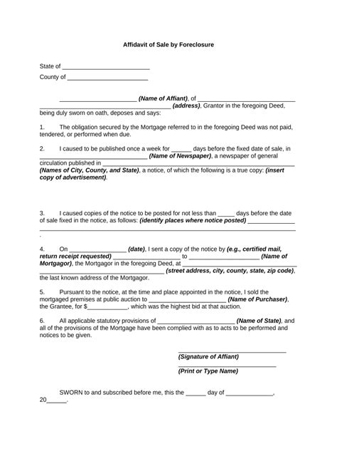 Foreclosure Doc Template PdfFiller