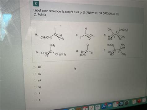 Solved 102 26 Label Each Stereogenic Center As R Or S Chegg