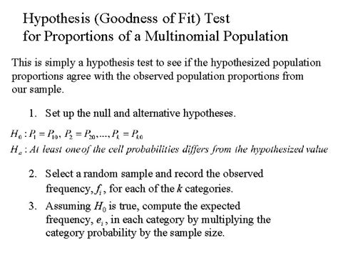 goodness of fit test for proportions of multinomial