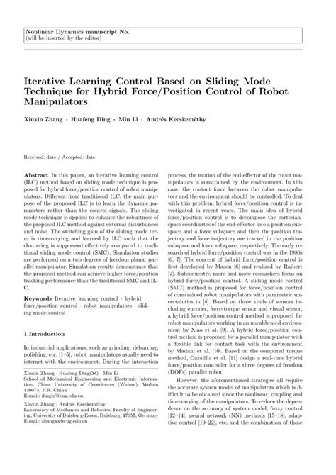 pdf iterative learning control based on sliding mode technique dokumen tips