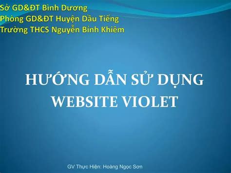 PPT Sở GD ĐT Bình Dương Phòng GD ĐT Huyện Dầu Tiếng Trường THCS