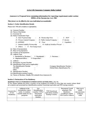 Fillable Online Aviva Life Insurance Company India Limited Annexure