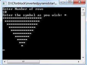 C Code To Inverted Pyramid Star Pattern Code For Java C Inverted