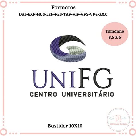 Matriz De Bordado Unifg Centro Universitario Elo7