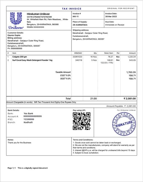 Gst Invoice Rules Procedures Gst Bill Formats Amazon Business Hot Sex