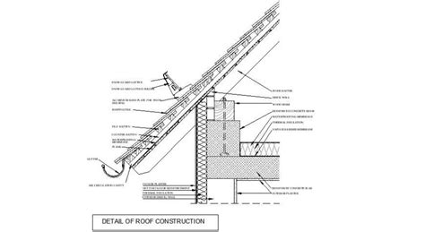 Roof Construction Elevation In Auto Cad File Cadbull