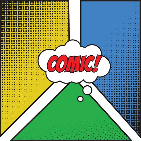Colored Comic Book Page With Halftone Effect And Bubble Chat Vector Illustration 34996339 Vector