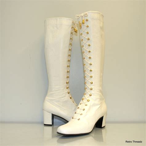 Retro Threadz Vintage Saks Fifth Avenue Vintage S Mod White Gogo Boots