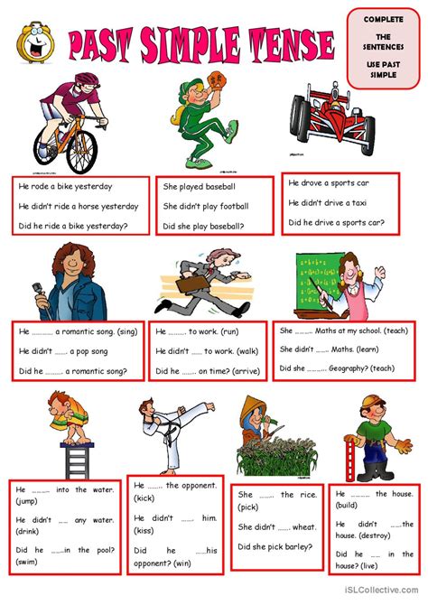 SIMPLE PAST TENSE English ESL Worksheets Pdf Doc