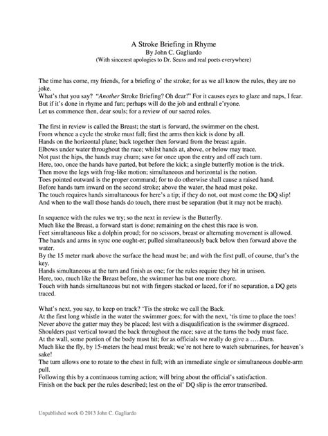 Fillable Online A Stroke Briefing In Rhyme Fax Email Print Pdffiller