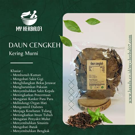 Jual Herbal Kesehatan Daun Cengkeh Kering Syzygium Aromaticum 50 Gram