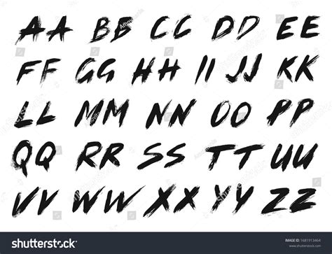 Calligraphy Hand Lettering Brush Font Alphabet Vector Image Atelier