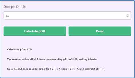 PH To POH Calculator Easy PH And POH Conversion