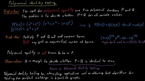 polynomial identity testing youtube