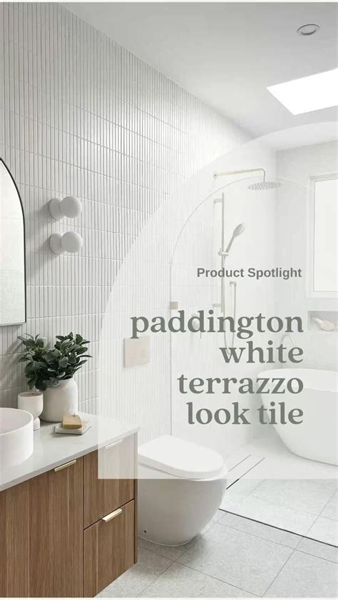 Paddington White Terrazzo Look Tile Bathroom Interior Design Home