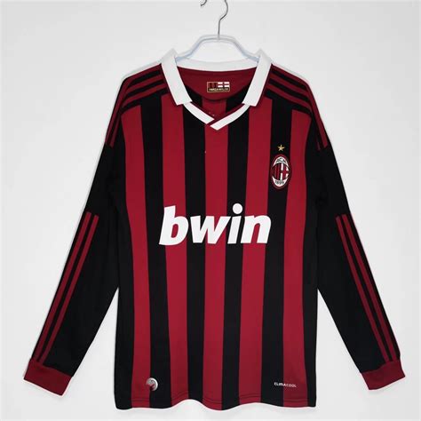 2009 2010 Season AC Milan Home Retro Long Sleeve Version Football