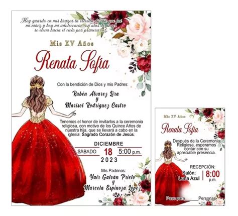50 Invitaciones Para Xv Años Quinceañera 5x7 PLG Envío gratis
