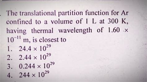 dec 2018 statistical thermodynamics csir net chemical science youtube