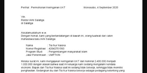 Surat Permohonan Keringanan Biaya 50 Koleksi Gambar