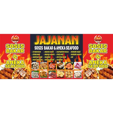 Jual Spanduk Banner Sosis Bakar Dan Seafood 2x1 Cm Shopee Indonesia