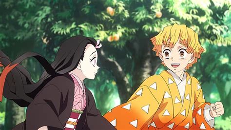 HD Wallpaper Kamado Nezuko Zenitsu Agatsuma Kimetsu No Yaiba Anime