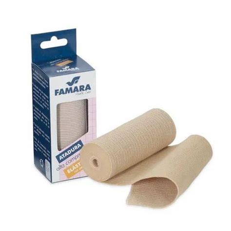 atadura elastica alta compressão 10cm x 1 30m bege FAMARA