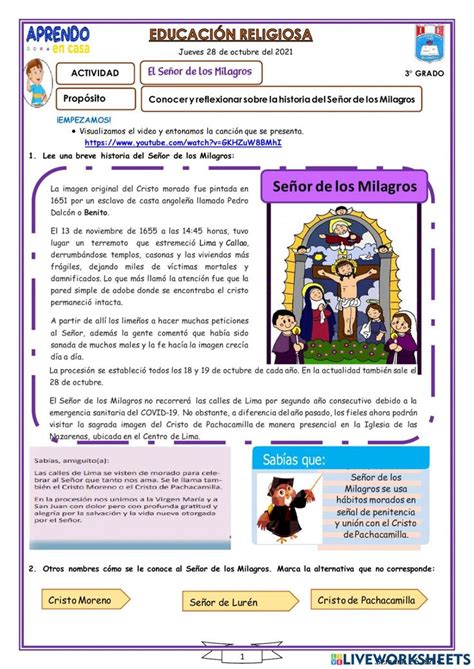 Ficha de Señor de los Milagros en pdf online Señor de los milagros
