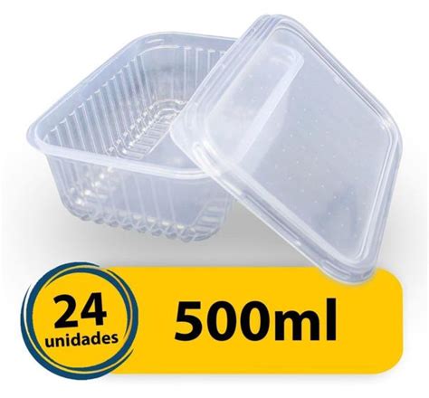Pote Descartavel Marmita 500ml Freezer Microondas 24un Fit Jni