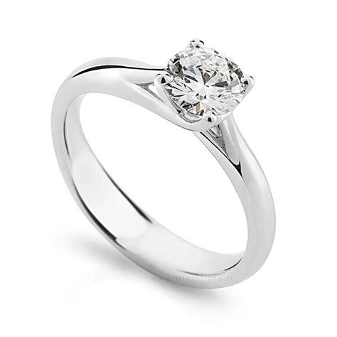 Anello Solitario In Oro Bianco E Diamante Ct 0 38 WDG SIGNED AMANTIA