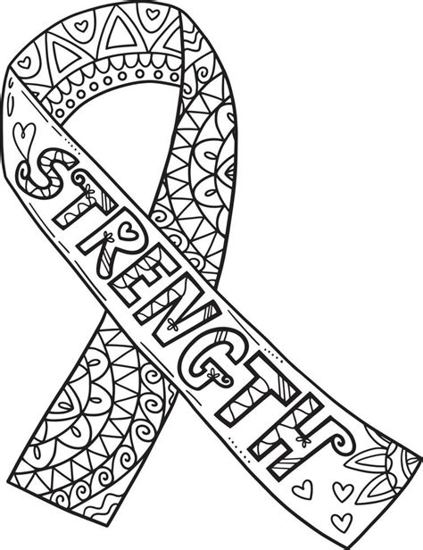 Breast Cancer Awareness Strength Isolated Coloring Vector Art
