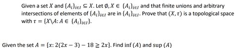 solved given a set x and {ai}i∈i⊆x let ∅ x∈{ai}i∈i and that