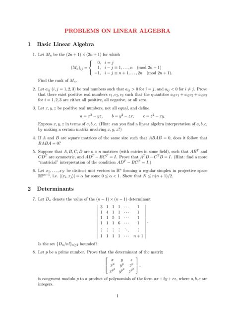 1 basic linear algebra pdf matrix mathematics determinant