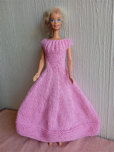 Long Dress Barbie Doll In Wool Knitted Hands En 2022 Robe Longue