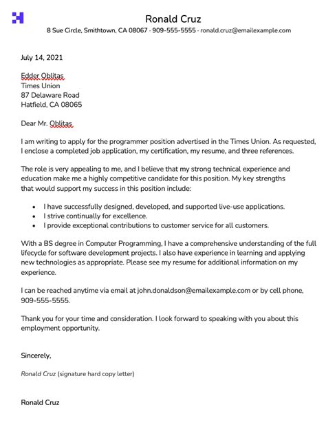 5 Ejemplos De Cover Letter En Word GRATIS 2021 Crehana