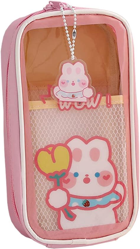 Newatoms Trousse à Crayons Transparente Kawaii pour Filles Trousse à