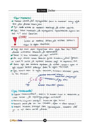 10 Sınıf Fizik Sığa Çalışma Kağıdı Derslig