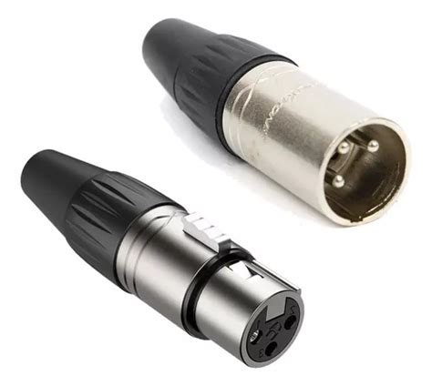 Kit Conector Roxtone Rx Fp Nt Xlr Femea Rx Mp Nt Xlr Macho