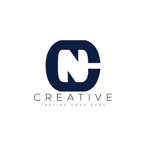 Plantilla de diseño de logotipo nc minimalista moderno elemento de