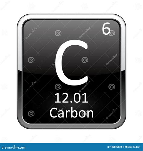 El Carbono Del Elemento De Tabla Periódica Ilustración Vectorial
