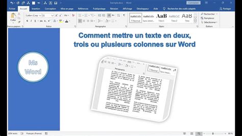 Mettre Un Texte Sur Deux Trois Ou Plusieurs Colonnes Dans Microsoft