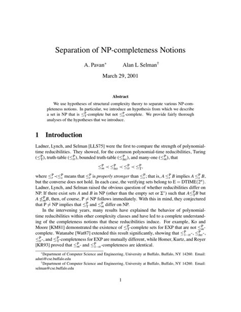 ∗ separation of np completeness notions
