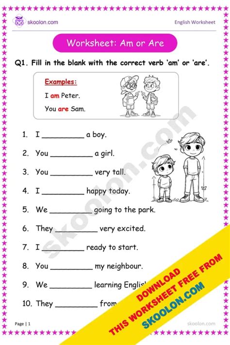 Verb To Be Worksheet 2 Skoolon