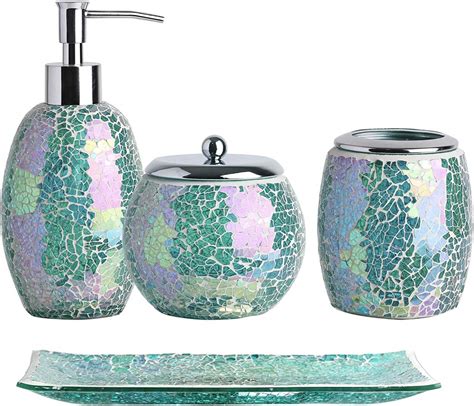 Green Glass Bathroom Accessories Semis Online