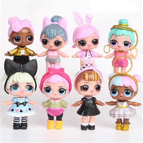 8 Peças Conjunto Boneca Lol Suprise 10cm Brinquedo Fluffy Fog Rio