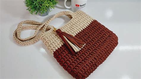 BOLSA EM CROCHÊ FIO DE MALHA Padrão de Crochê fácil Bag tutorial em